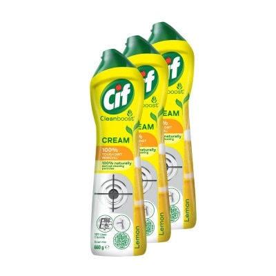CIF Cream Multi-Surface Lemon Cleaner With Natural Micro Crystals Pack ...