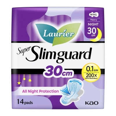 LAURIER Super Slimguard Night Wing Sanitary Pad 30cm 14s | Feminine ...