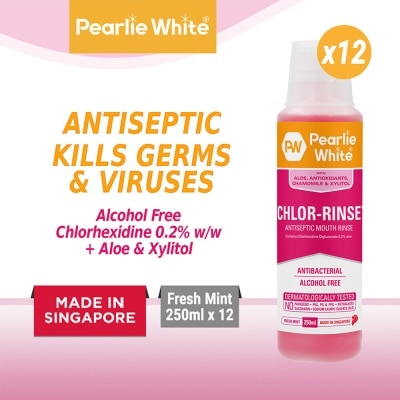PEARLIE WHITE® Chlor Rinse Antiseptic Mouth Rinse 250ml x 12s (per ...