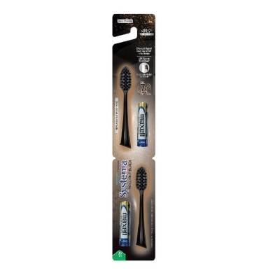 SYSTEMA Sonic Brilliant Black Toothbrush Refills Compact Head 2s | Oral ...