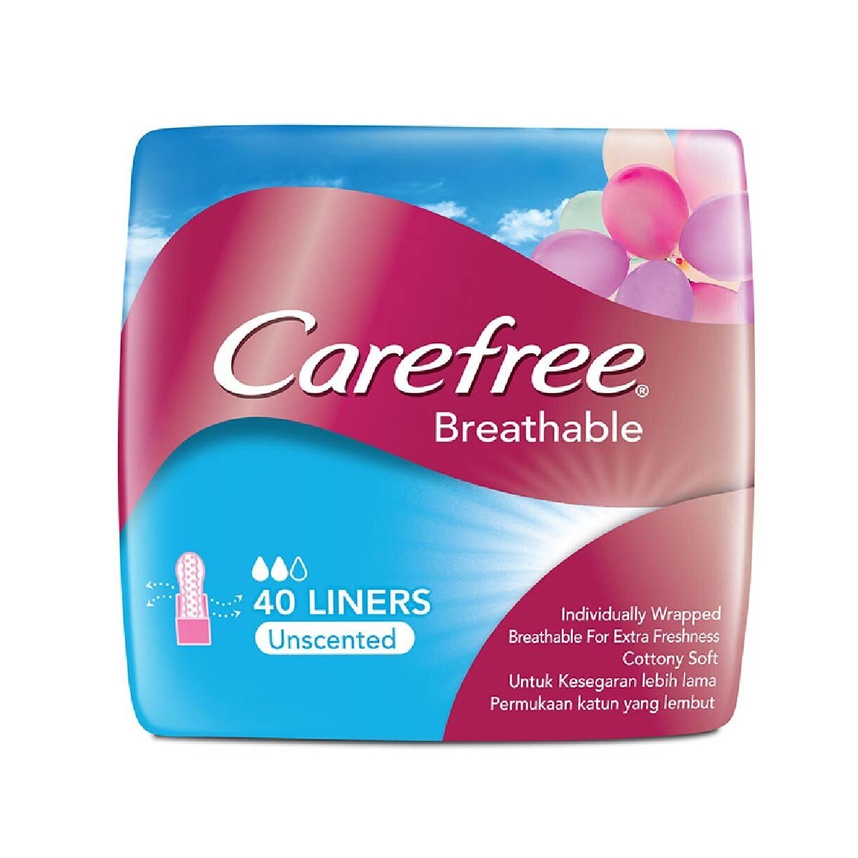 CAREFREE Breathable Unscented Panty Liners 40s Feminine Care Watsons Singapore