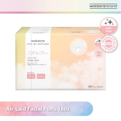 WATSONS Air Laid Facial Puffs (Lint Free, Dermatologically Tested) 180s ...