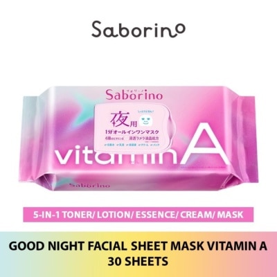 SABORINO Good Night Facial Sheet Mask Vitamin A (Helps To Plump ...