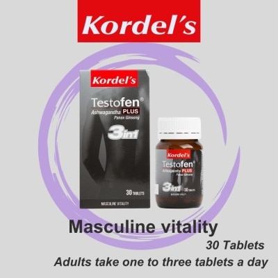 KORDEL'S Testofen Ashwagandha Plus Panax Ginseng 3in1 Tablet (Masculine ...