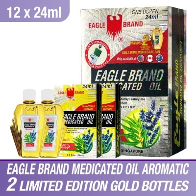 EAGLE Medicated Oil Limited Edition Gold Bottle Aromatic 24ml x 12s ...