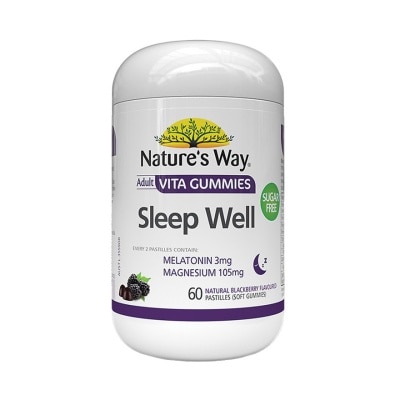 NATURES WAY Sleep Well Adult Vita Blackberry Soft Gummies (Sugar-Free ...
