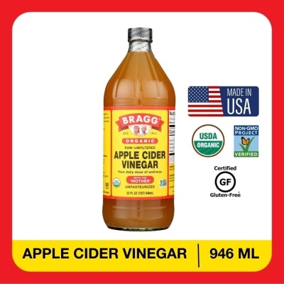 BRAGG Organic Raw-Unfiltered Apple Cider Vinegar (With The Mother ...