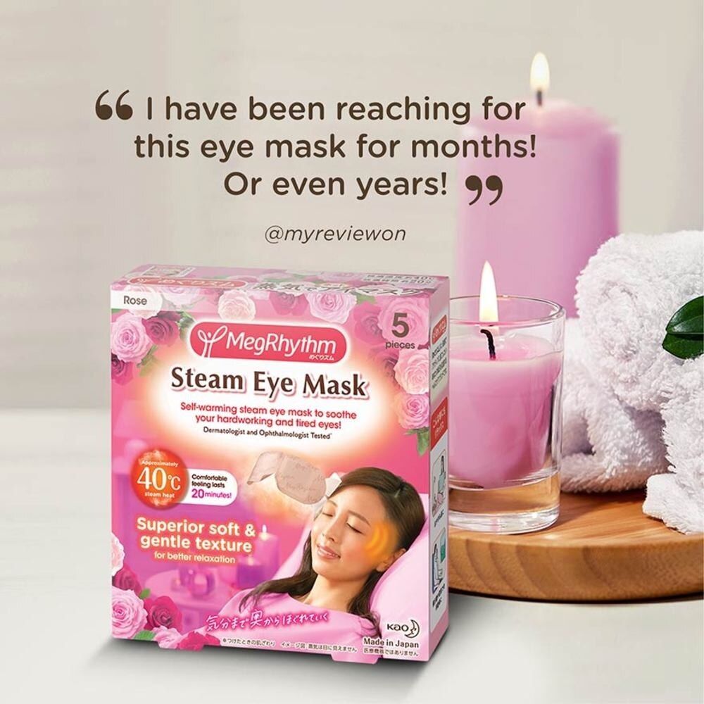 MEGRHYTHM Self Warming Steam Eye Mask Rose Relieve Eye Fatigue 5s Eye Care Watsons Singapore