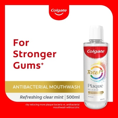 COLGATE Total Plaque Release Antibacterial Mouthwash Refreshing Clear ...