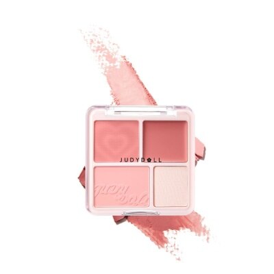 JUDYDOLL Blush & Highlight Palette 02 Energetic Peach (Korean Peach) 9g ...