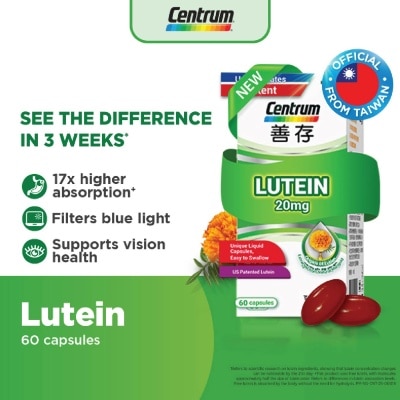 CENTRUM Lutein 20mg Capsule 60s | Vitamins & Supplements | Watsons ...