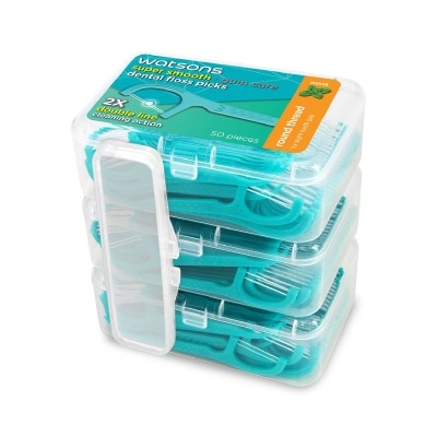 WATSONS Super Smooth Mint Dental Floss Picks (Round Thread + Double ...
