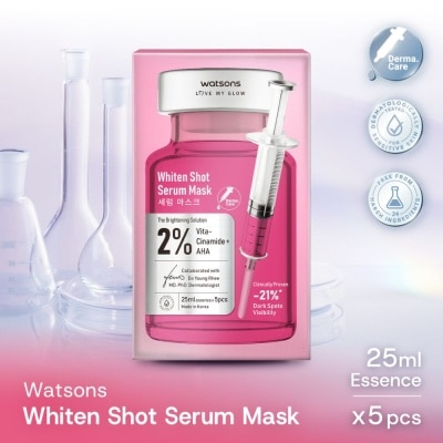 WATSONS Whiten Shot Serum Sheet Mask 5s | Face | Watsons Singapore