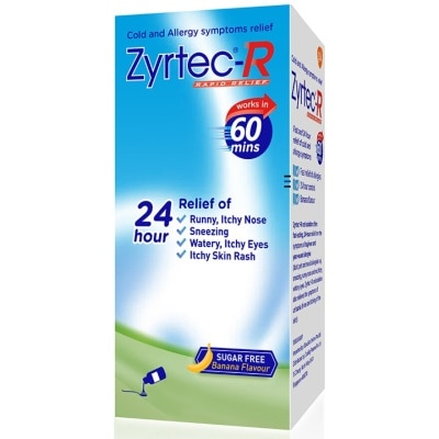 ZYRTEC Oral Antihistamine Solution for cold & allergy (For Kids above 2 ...