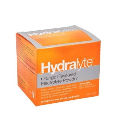 HYDRALYTE Electrolyte Powder (Orange) Rehydration Solution 10s ...