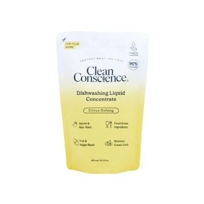 CLEAN CONSCIENCE Citrus Oolong Dishwashing Liquid Concentrate Refill ...