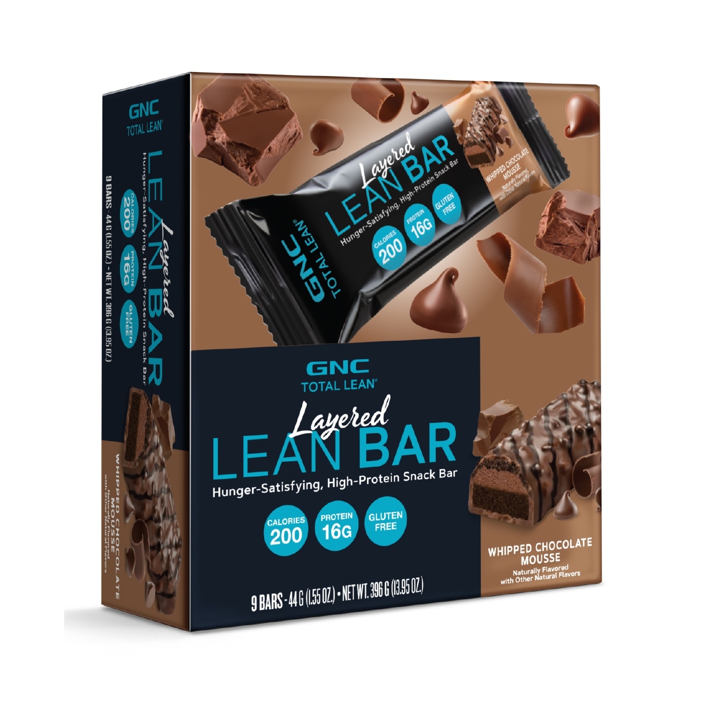 GNC Total Lean Bar Protein Snack Bar Whipped Chocolate Mousse 44g x 9s ...