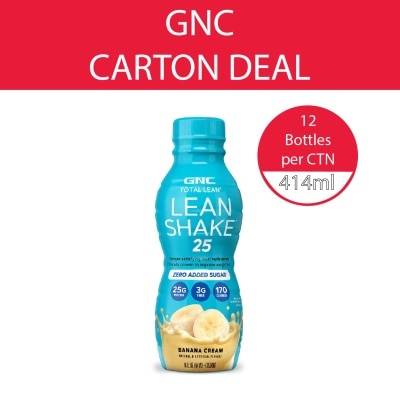 GNC Total Lean Shake 25 Ready to Drink Zero Added Sugar Banana Cream ...